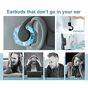 Bone Conduction Headphones, 2023 Upgraded Open-Ear Wireless Bluetooth Sport Headphones with Mic, 8Hr Playtime, Fast Charging, Waterproof Wireless Earphones for Workout, Running, Gym, Hiking, Cycling