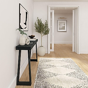 Plank+Beam Solid Wood Console Table, 56 Inch, Sofa Table, Narrow Entryway Table for Hallway, Behind The Couch, Living Room, Foyer, Easy Assembly, Black