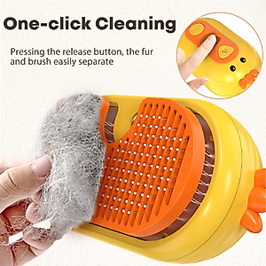 Cat Steam Brush, 3 In 1 Self-Cleaning Steam Cat Brush for Shedding with Release Button, Cat Deshedding Hair Brush with Steam for Long & Short Haired Cats and Dogs, Removes Tangled and Loose Hair