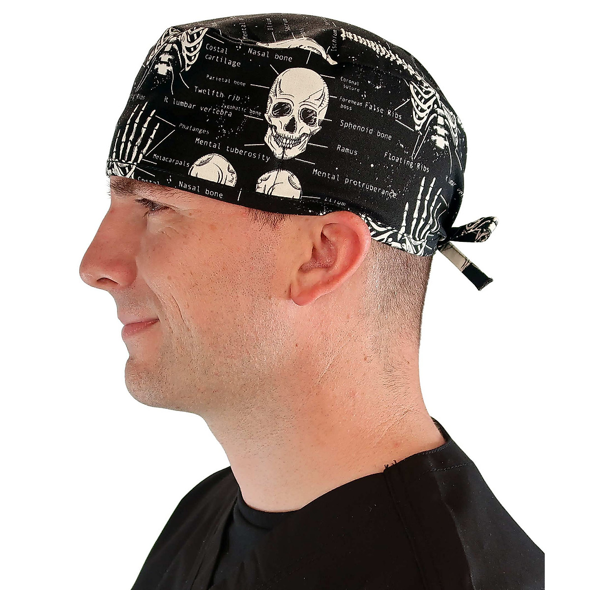 Sparkling EARTH Human Body Skeleton (Glows in The Dark) - Unisex Classic Surgical Style Scrub Working Cap - - 100% Cotton - Made in USA!