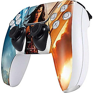 Skinit Decal Gaming Skin Compatible with PS5 Controller - Officially Licensed DC Comics Wonder Woman Main Characters Poster Design