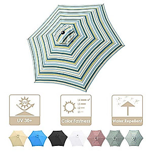 Yescom 9 Ft Patio Umbrella Replacement Canopy Market Table Top Sunshade Cover Garden