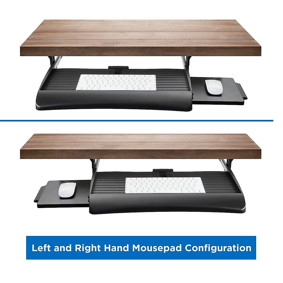Mount-It! Keyboard Drawer Under Desk with Mouse Platform, Easy-Glide Sliding Under-Counter Computer Keyboard Tray 21 inch Wide
