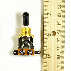 Lorhobetlif(D20) 3 Way Toggle Switch Pickup Selector Gold W/black Tip for Electric Guitar