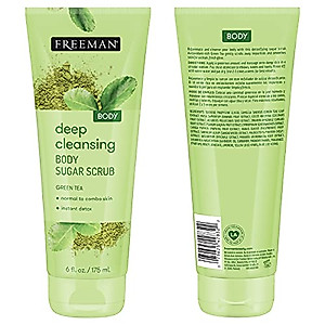 Freeman Sugar Body Scrub Set, Strawberry Milk, Green Tea, and Coffee Body Scrubs, Hydrating, Exfoliating, & Deep-Cleansing Skincare, Removes, Dirt, Oil, & Impurities, Self-Tan Prep, 3 Count