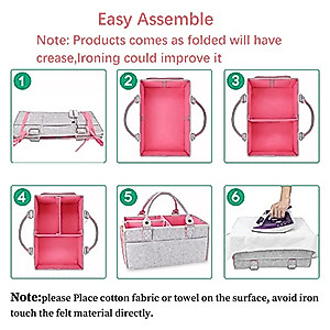 Baby Diaper Caddy Organizer for Girl Boy Large Nursery Storage Bin Basket Portable Holder Tote Bag for Changing Table and Car Baby Shower Gifts Newborn Essentials Baby Registry Must Haves Items