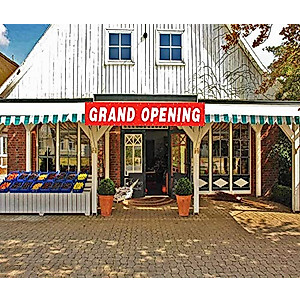 Large Grand Opening Banner, Retail Store Shop Business Sign, Business Office Store Front Banner, Store, Advertising, Flag (9.8x1.6 feet)