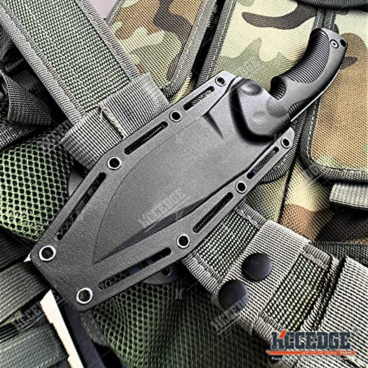 Tactical Knife Hunting Knife Survival Knife 9" Full Tang Fixed Blade Knives Camping Accessories Camping Gear Survival Kit Survival Gear And Equipment Tactical Gear 80213 (Silver)