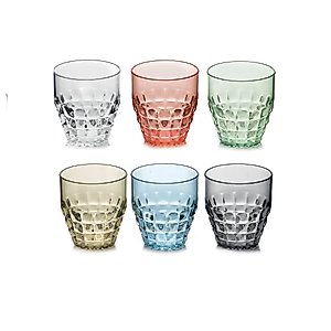 Guzzini Set of 6 Low Tiffany Glasses, Assorted