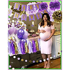Purple Gold Baby Shower Decorations Qian's Party Purple and Gold Princess Birthday Party Decorations Purple Princess Baby Shower Confetti Purple & Gold Party Decor