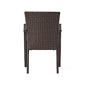 Christopher Knight Home Corsica Outdoor Wicker Dining Chairs, 2-Pcs Set, Multibrown