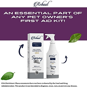 Reboot Colloidal Silver Skin Care Spray, Natural Relief for Dogs, Cats & Horses - Soothes Pet Wounds, Itches, Allergies, Non-Sting, Deodorizes, Safe for All Ages (33.8oz)