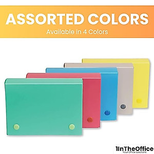 1InTheOffice Index Card Holder 4x6 , Index Card Case, Assorted Colors (4 Pack)
