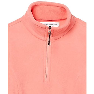 Amazon Essentials Women's Classic-Fit Long-Sleeve Quarter-Zip Polar Fleece Pullover Jacket - Discontinued Colors, Coral Pink, X-Large