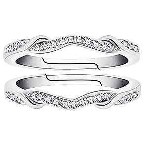 Uloveido 925 Sterling Silver 2pc Stackable Infinity Ring Enhancer for Women Wedding Engagement Anniversary Promise Rings Y1522 (Size 9)