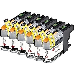 Blake Printing Supply Compatible Ink Cartridge Replacement for Brother LC101, LC103 (Black, 6-Pack)
