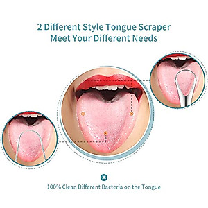 4 Pieces Tongue Scrapers, Reduce Bad Breath Cleaning Tongue Brushes Stainless Steel Oral Tongue Brushes Beauty Tools