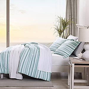 Tommy Bahama - King Comforter Set, Cotton Reversible Bedding with Matching Shams, Home Decor for All Seasons (Clearwater Cay Blue, King)