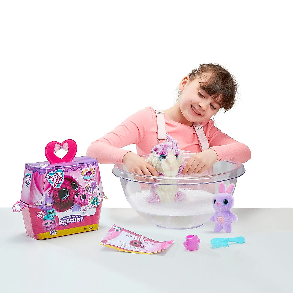 Little Live Scruff-A-Luvs Pets | Scruff-a-Luvs Mystery Animal Mom & Baby | Reveal, Wash, Groom, Rescue Plush Pet - Styles May Vary, Multicolor, 30111