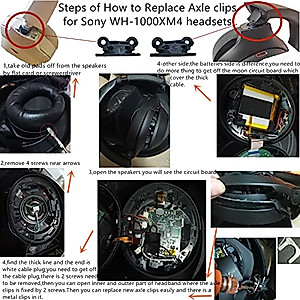 Repair WH-1000XM4 Spin Axis Axle Rotation Shaft Clips Replacement Kit Parts Accessories Compatible with Sony 1000XM4 Wireless Noise Cancelling Headphones (1PCS Right Side Rotation Shaft Clips(R))