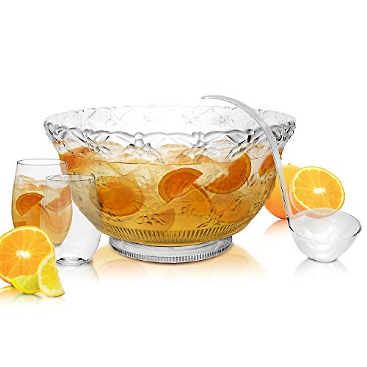 Party Essentials N512 Hard Plastic 5-Ounce Punch Bowl/Serving Ladle, 1-Count, Clear