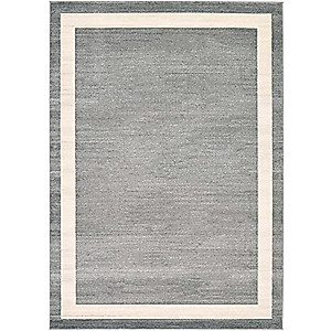 Unique Loom Del Mar Collection Area Rug-Transitional Inspired with Modern Contemporary Design, Rectangular 7' 0" x 10' 0", Gray/Ivory