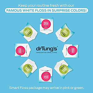 DrTung's Smart Floss - Natural Floss, PTFE & PFAS Free Floss, Gentle on Gums, Expands & Stretches, BPA Free Floss - Natural Dental Floss Cardamom Flavor (Pack of 6)
