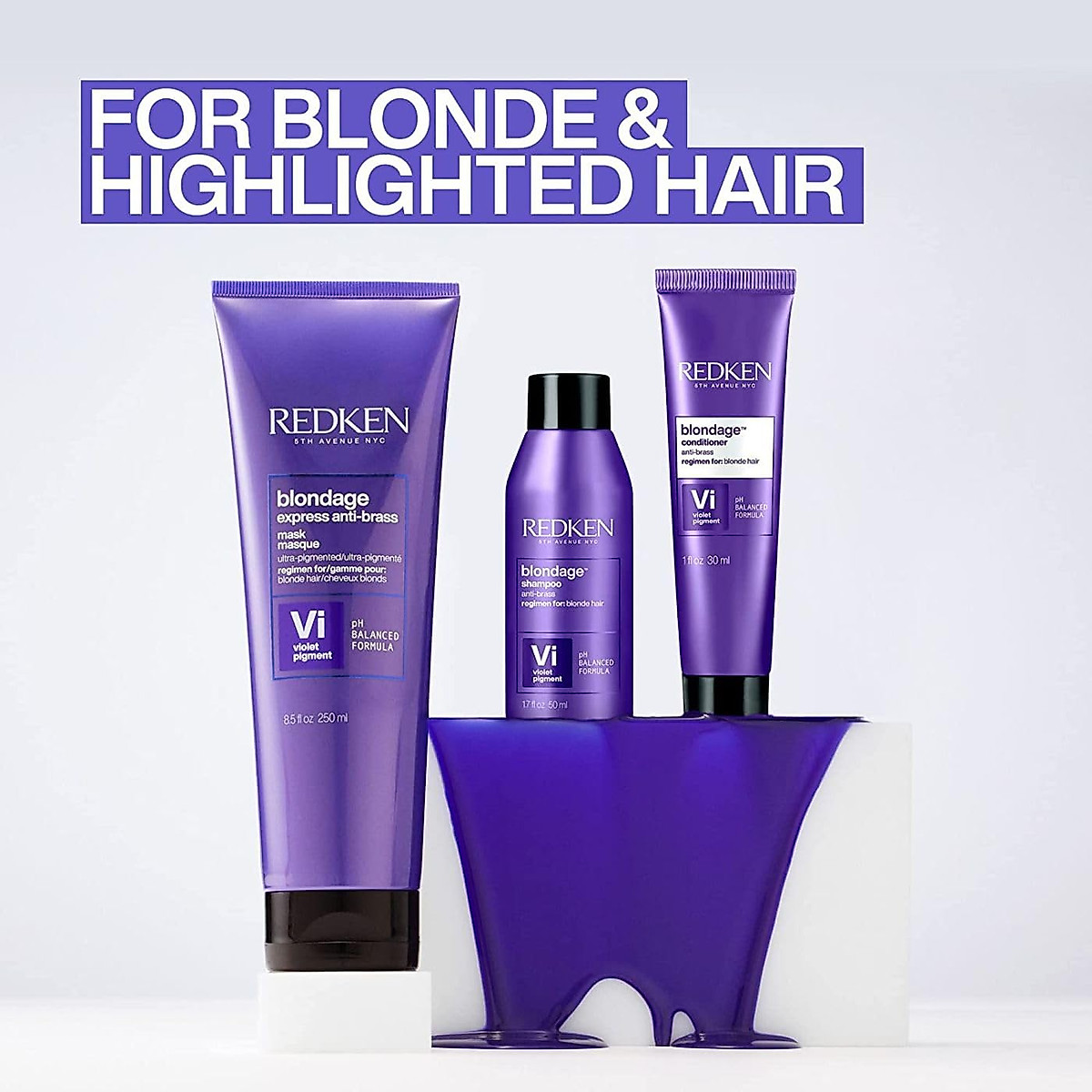 Redken Color Extend Blondage Color Depositing Purple Conditioner | Hair Toner For Blonde Hair | Neutralizes Brass & Moisturizes Hair | With Pure Violet Pigments