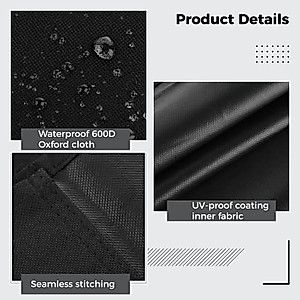 Homaisson Swing Cushion Covers, Waterproof Outdoor Swing Seat Protection Cover, 600D Oxford Cushion Replacement Swing Seat Cover for Patio Garden Yard, Black, 58 x 40 in