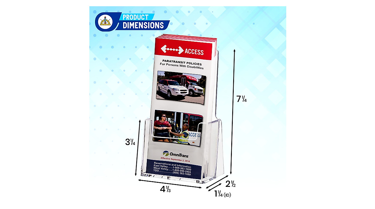 Clear-Ad Acrylic Trifold Brochure Holder - Compact & Practical
