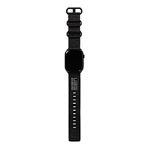 URBAN ARMOR GEAR UAG Compatible with Apple Watch Band 49/45/44/42mm for iWatch Series Ultra 2/9/Ultra/SE2/8/1-7/SE Nato Eco Graphite/Black (New Edition) Nylon Sport Adjustable Replacement Strap