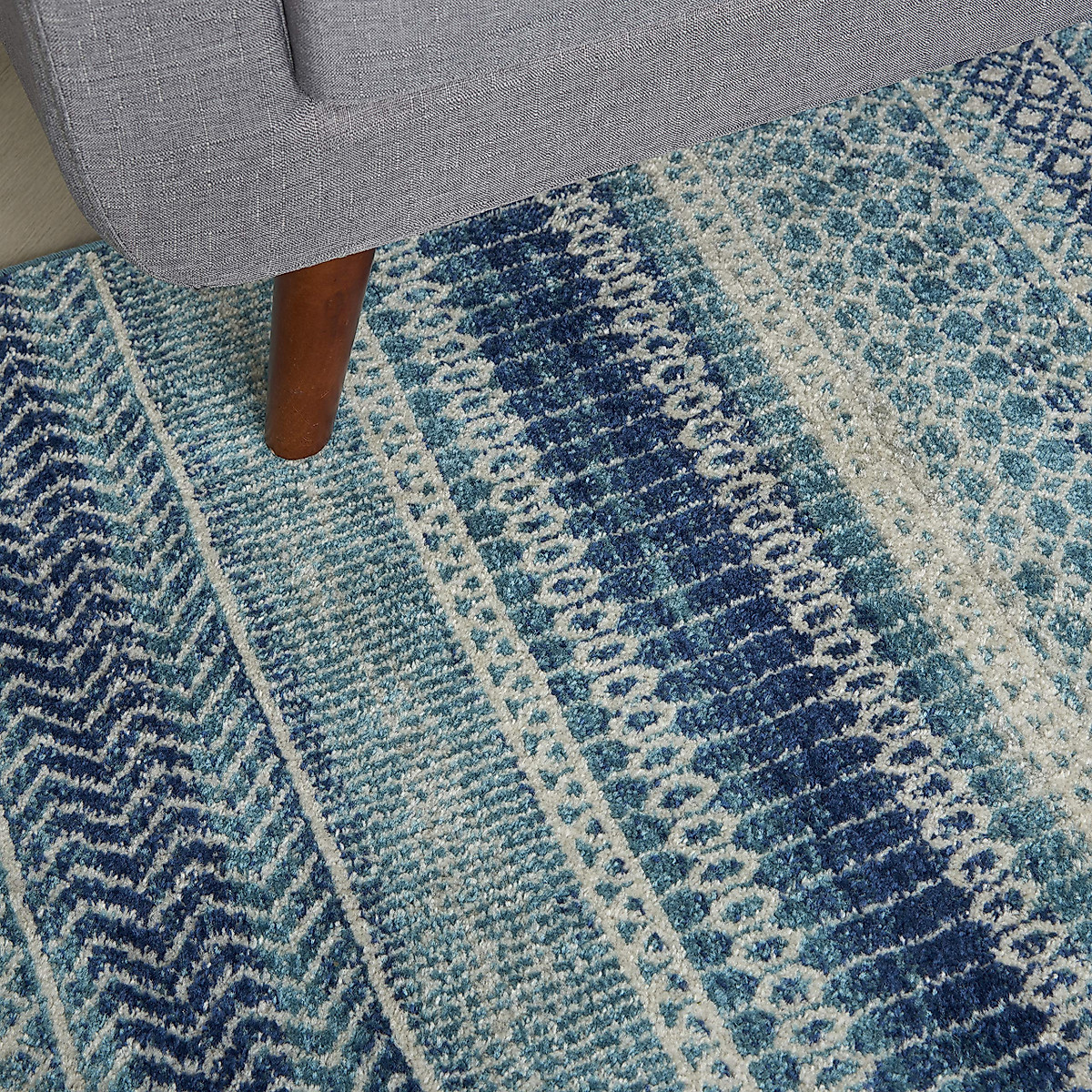 Nourison Passion Bohemian Navy Blue 5'3" x 7'3" Area -Rug, Easy -Cleaning, Non Shedding, Bed Room, Living Room, Dining Room, Kitchen (5x7)