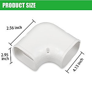Cestluck 3'' Width Flat Elbow, Mini-Split Line Set Cover Accessories for Mini Split AC & Central AC