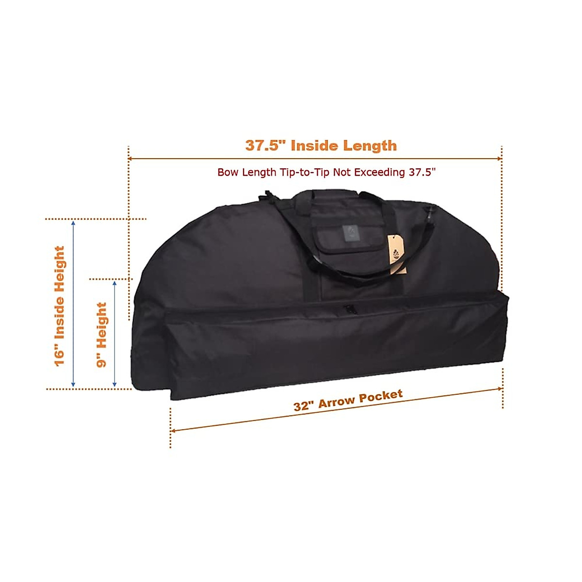 DarkForest BC-3 Black Lightweight Soft Bow Case Compound Bow Case 37.5 Inch Full Length.