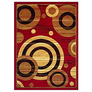 Antep Rugs Kashan King Collection Galaxy Geometric Polypropylene Indoor Area Rug (Maroon/Beige, 5' x 7')