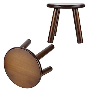 9 Inch Kids Solid Hard Wood Cute Chair,Pine Step Stool Kids Stool, Crafted Hand Painted Wood with Assembled Four Legged Stool, for Kids(Round Walnut), Pine Step Stool Kids Stool, 9 Inch Kids Sol