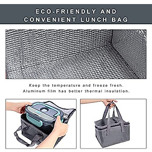 Electric Lunch Box, Electric Lunch Box Food Heater, 12V 24V 110V 3 in 1 Portable Food Warmer Heater for Car/Truck/Home with 1.5L Removable 304 Stainless Steel Container Fork/Spoon and Carry Bag