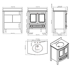 Laviva Estella 32 - White Cabinet White Carrara Marble Countertop