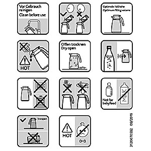 Emsa Campo Stainless Steel Thermal Carafe with Glass Liner, 34 oz, Chrome