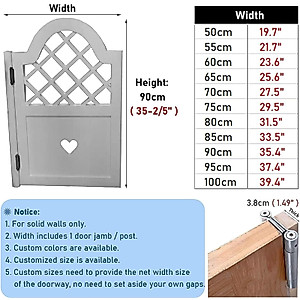 NURII Cafe Swing Doors,Western Solid Wood Doors for Interior Doorway, Kitchen Laundry Room Cafe Doorgate, Half West Door Home Decoration (Color : White, Size : W95xH90cm(37x35in))