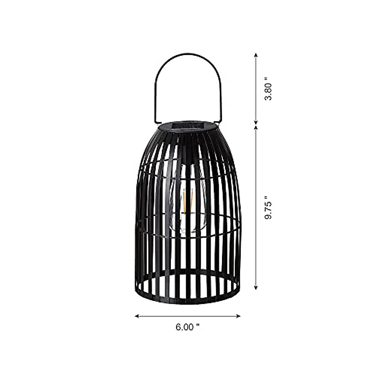 Solar Lantern Outdoor Waterproof Hanging Metal Birdcage Shaped Solar Powered Lantern Decorative Solar Light for Garden / Yard / Patio / Porch