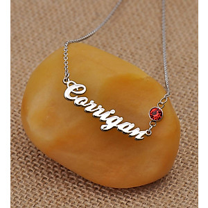 GR859C Personalized Unique Name Necklace with Birthstone for Her Cobi