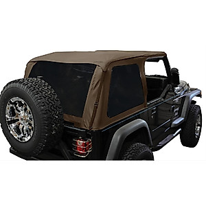 Rampage Frameless Trail Top | Vinyl, Spice Denim Color with Tinted Windows | 109517 | Fits 1997 - 2006 Jeep Wrangler TJ