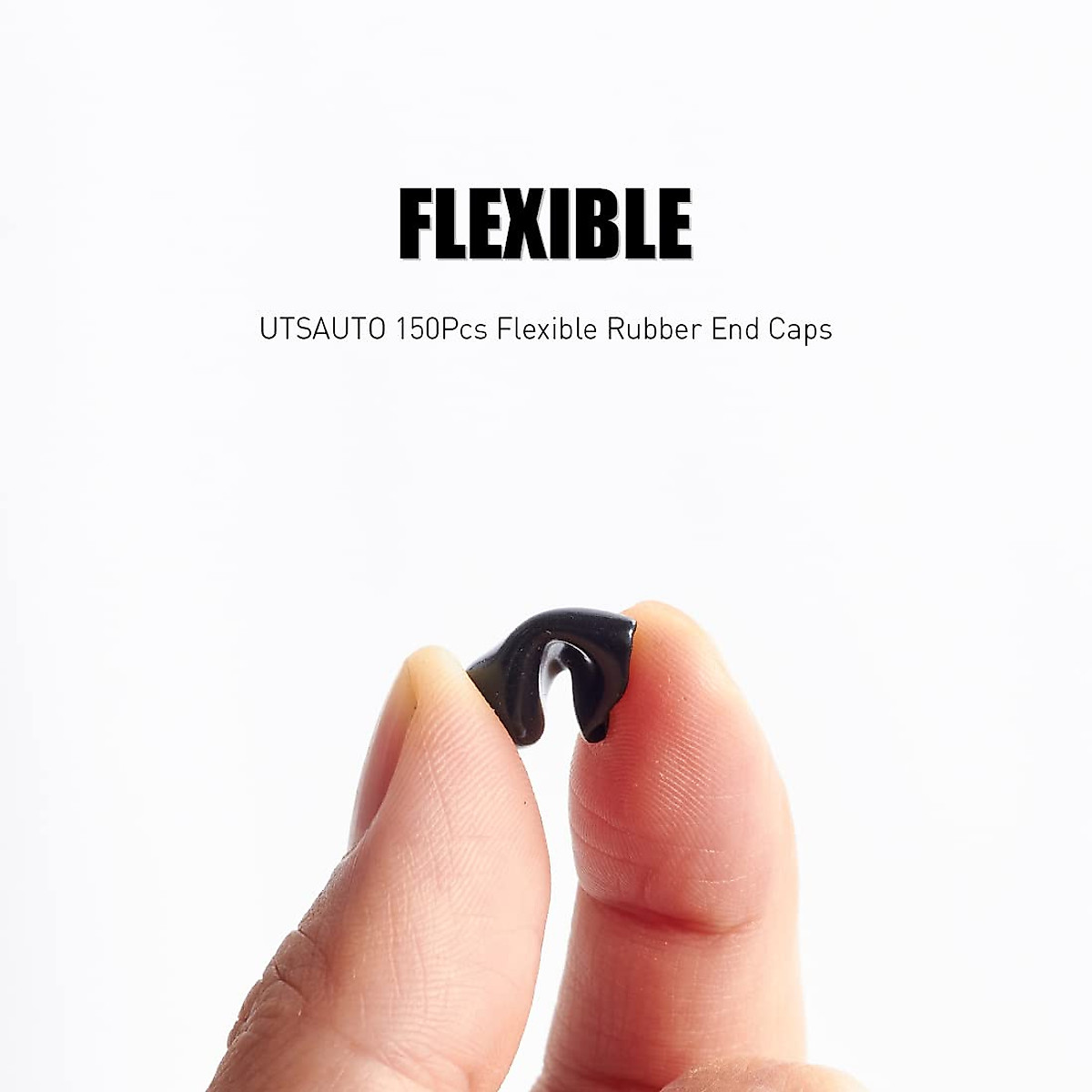 UTSAUTO 150Pcs Flexible End Caps Rubber End Caps Round Screw Thread Protectors Black Vinyl Blot Protector Safety Caps Kit for Tube Screw Bolt (6/25Inch, 6mm)