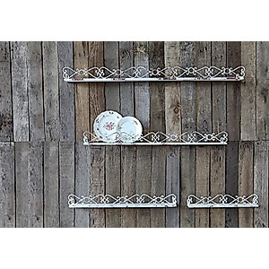 Creative Co-Op Farmhouse Decorative Iron Ledges, Distressed Cream, Set of 4 Sizes