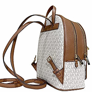 Michael Kors Kenly Medium Adina Backpack Pebbled Leather Vanilla MK Signature