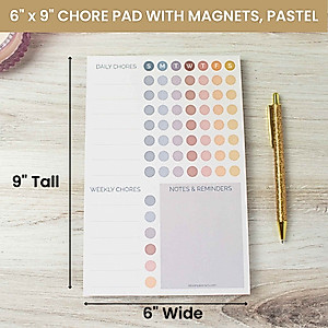 bloom daily planners Magnetic Chore Chart Planning Pad - Daily & Weekly Habit To Do Tracker - Family Organizer and Responsibility Reward System - 60 Sheets - 6” x 9”, Pastel