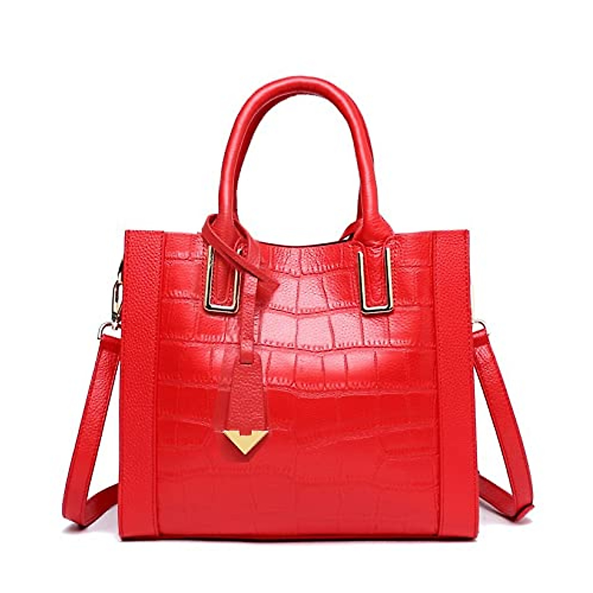 AIWendy Purses for Women Shoulder Handbag Top Handle Hobo Tote Bags, Genuine Leather (Red)