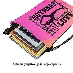 PSYU Love Gymnastics Drawstring Backpack Fashion Travel Bag Sports Athletic Gym Suitable For Mens Womens