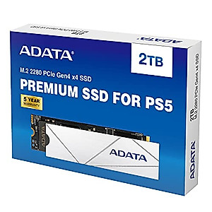 ADATA 2TB Premium SSD for PS5 PCIe Gen4 M.2 2280 Internal Gaming SSD Up to 7400 MB/s (APSFG-2T-CSUS)